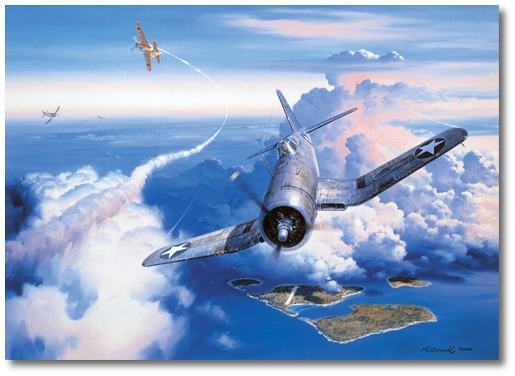 Zero Fighter Sweep by Roy Grinnell (F4U Corsair)