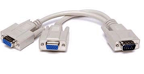 VGA Splitter Y Cable For Dual VGA Displays