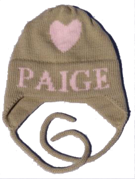 personalized floating heart hat with earflaps