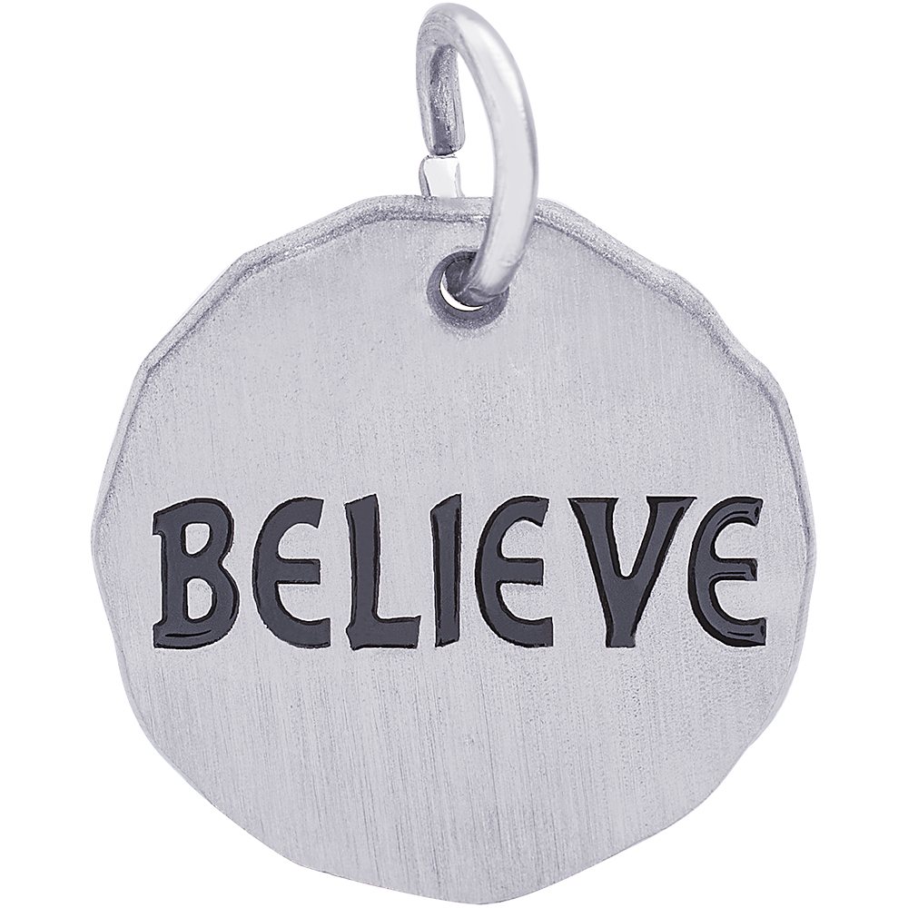 10-8433-ss Believe Charm Tag - Sterling Silver - 10-8433...