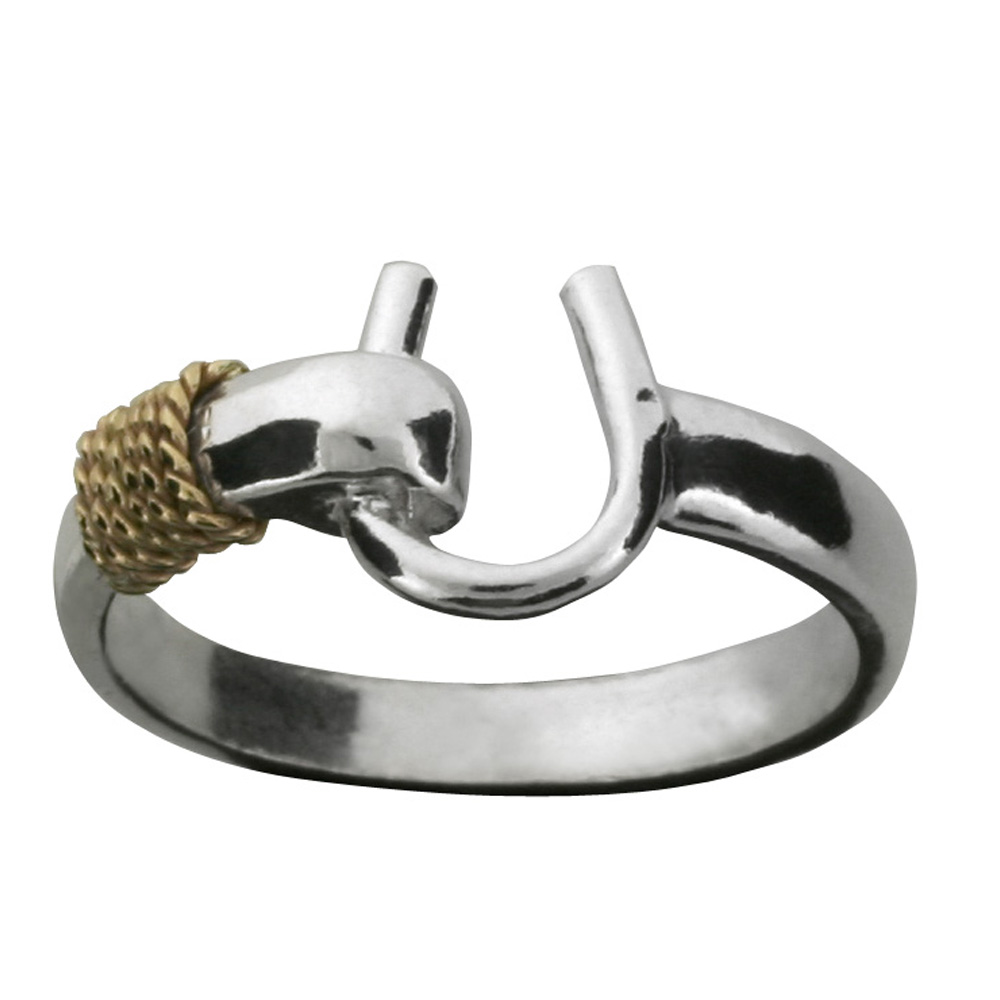 RC3HK50 Caribbean Hook Ring - Sterling Silver & 14K Gold...