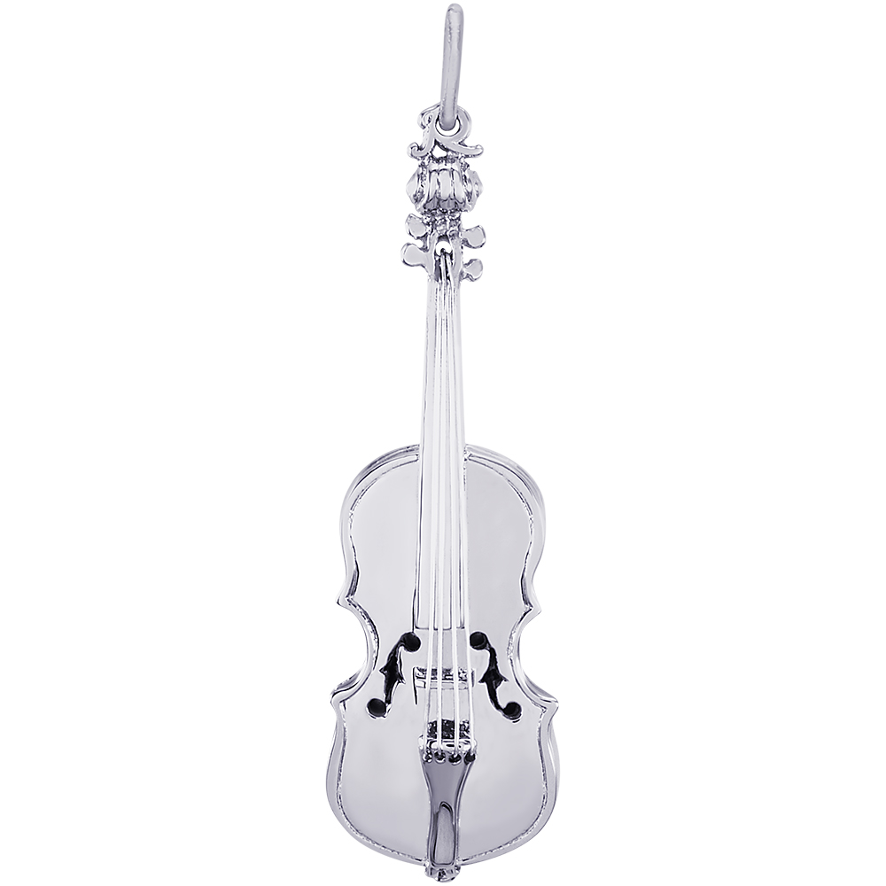 10-8287-wg Violin Charm-White Gold - 10-8287