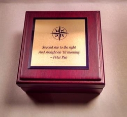 Engraved Desk Compass Peter Pan Second Star to the Right