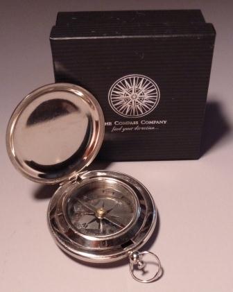 Silver Pocket Compass Custom Engraved - Silver 1.75"