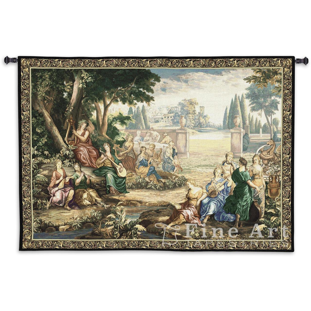 Harmony Renaissance Wall Tapestry - Classic Music Scene, H53" x W71"
