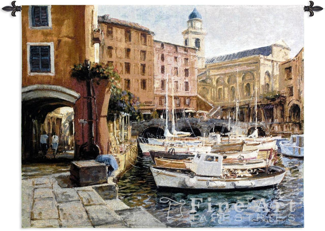 Mediterranean Colors Cityscape Tapestry Wall Hanging - Nautical Venice ...