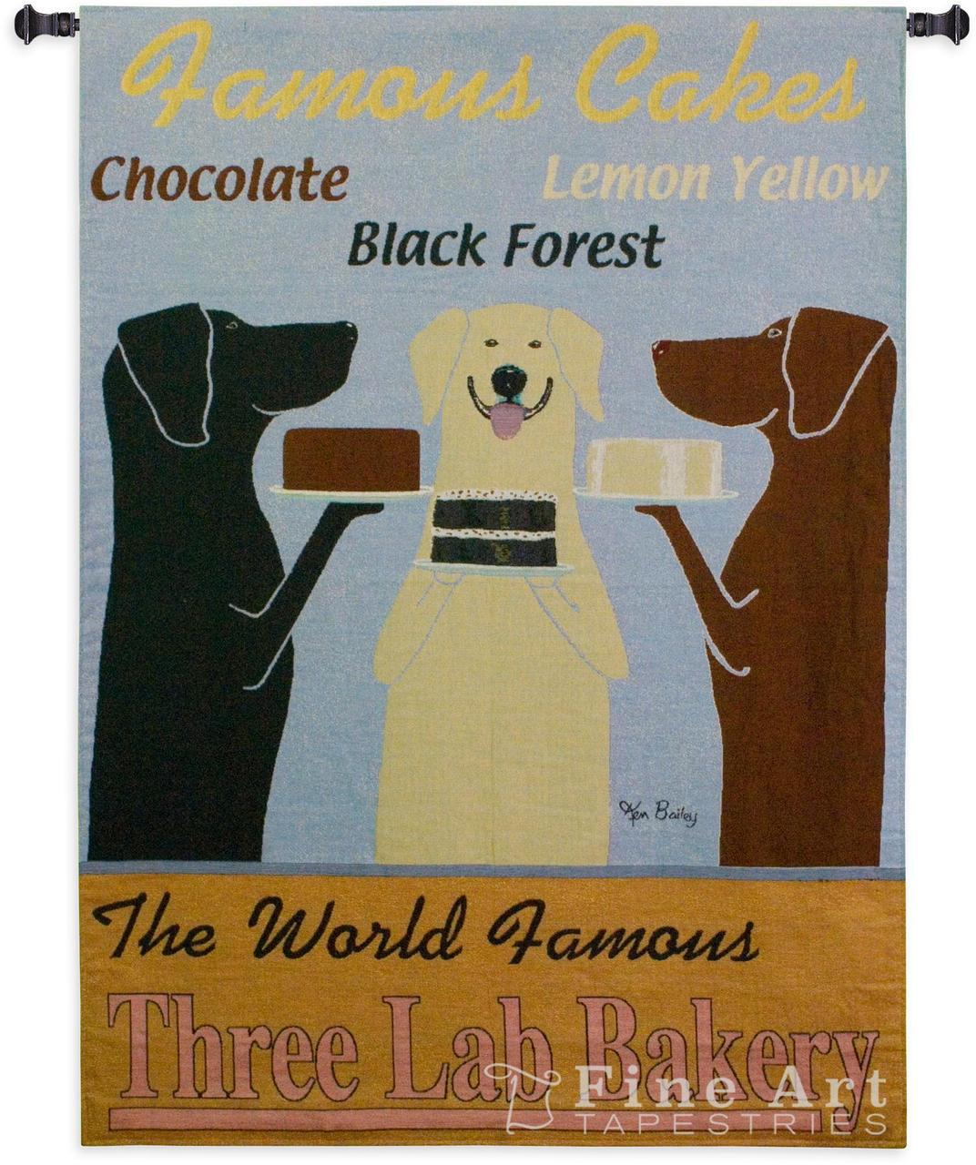 Three Lab Bakery Tapestry Wall Hanging, H53" x W39"