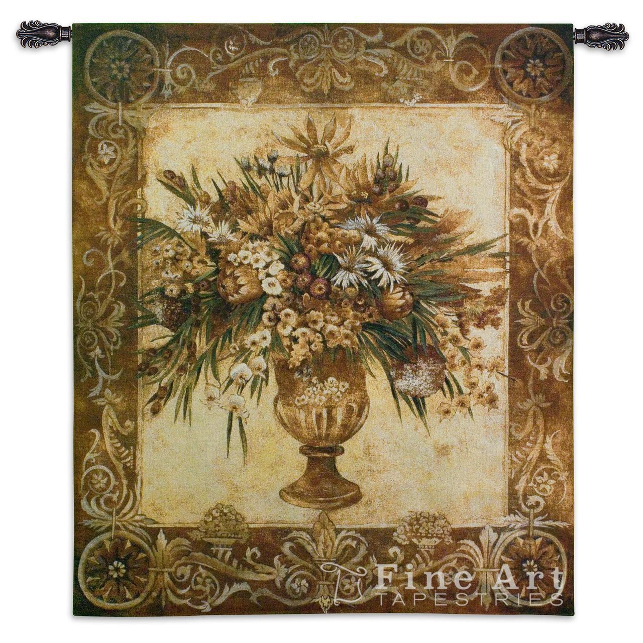 Tuscan Urn Sienna Tapestry Wall Hanging, H53" x W45"