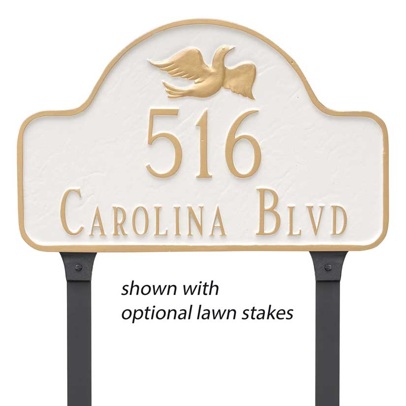 Arch Address Plaque with Dove - Peace Theme House Number and Street ...