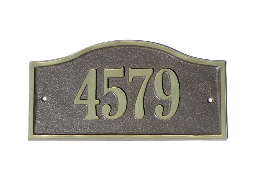 Arch Address Sign - Solid Cast Brass