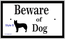 Beware of Dog Sign with Dog Image Silhouette