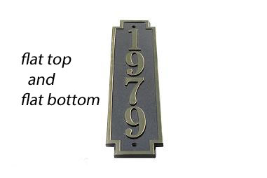 Cast Brass Vertical House Number Plaque