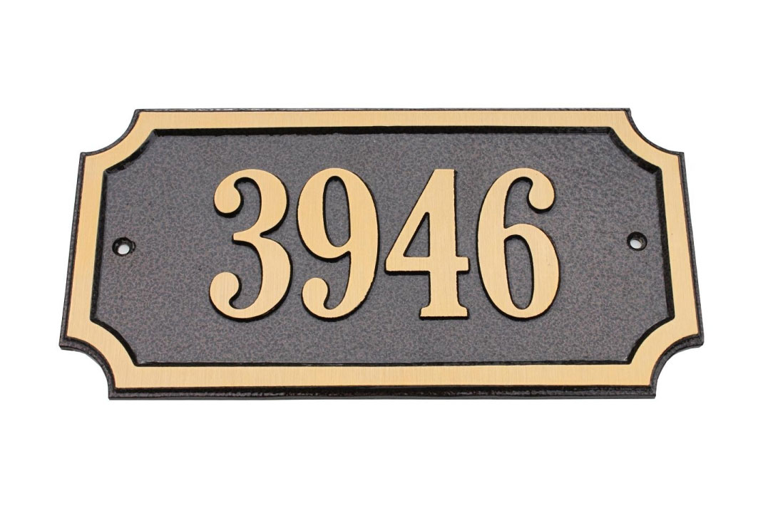 Exterior Address Plaque - Solid Cast Brass
