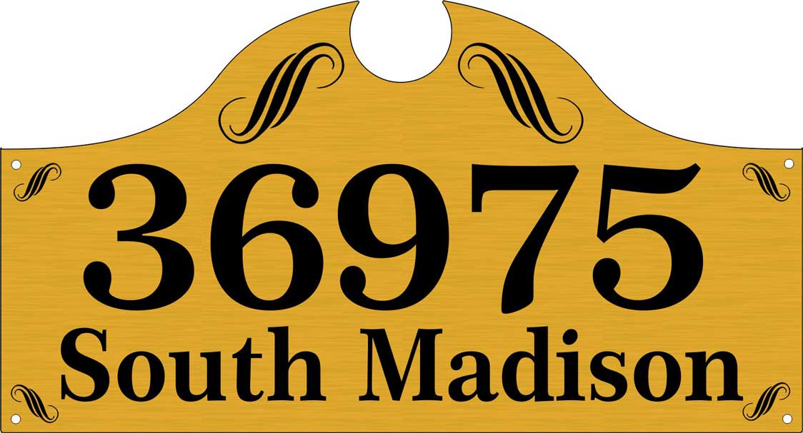 Large Address Plaque - Decorative Monument Style House Address Number ...