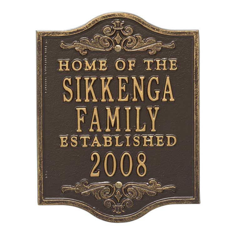 Home Of The Family Name With Established Year Plaque - Custom Metal Sign