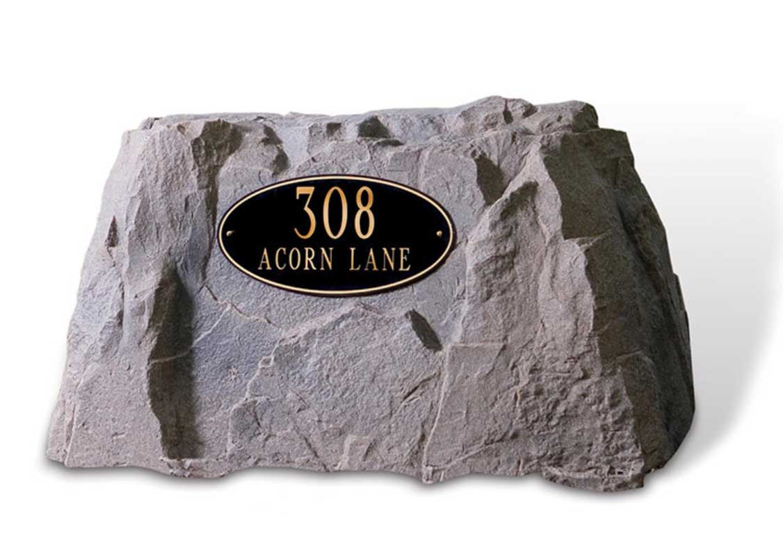Hollow Rock Address Sign Rock