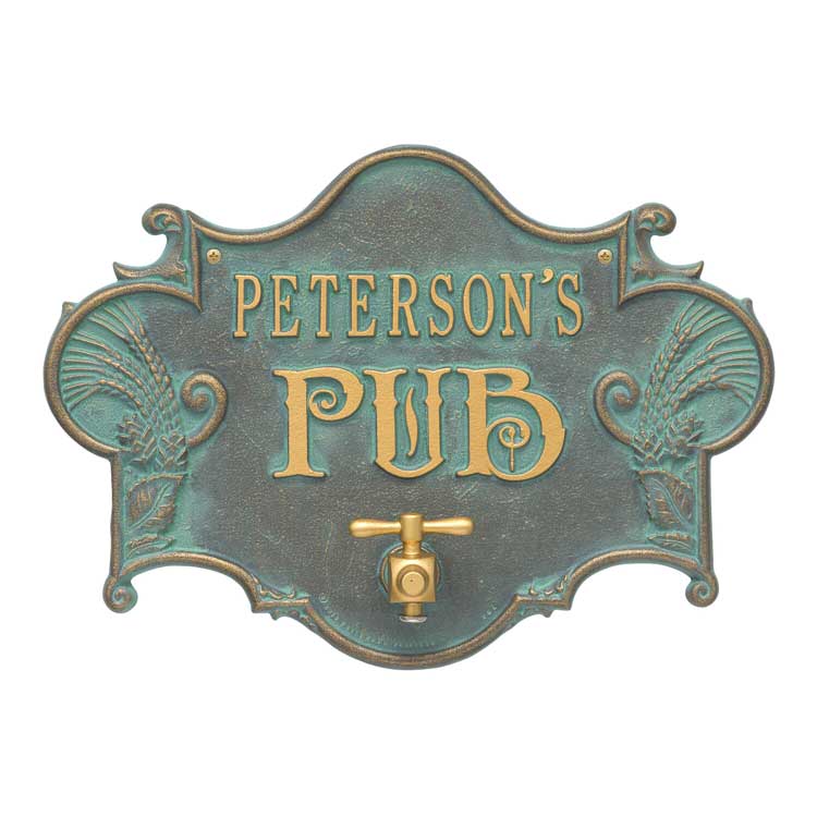 Custom Pub Plaque With Your Name, Decorative Beer Tap, And Bottle Opener