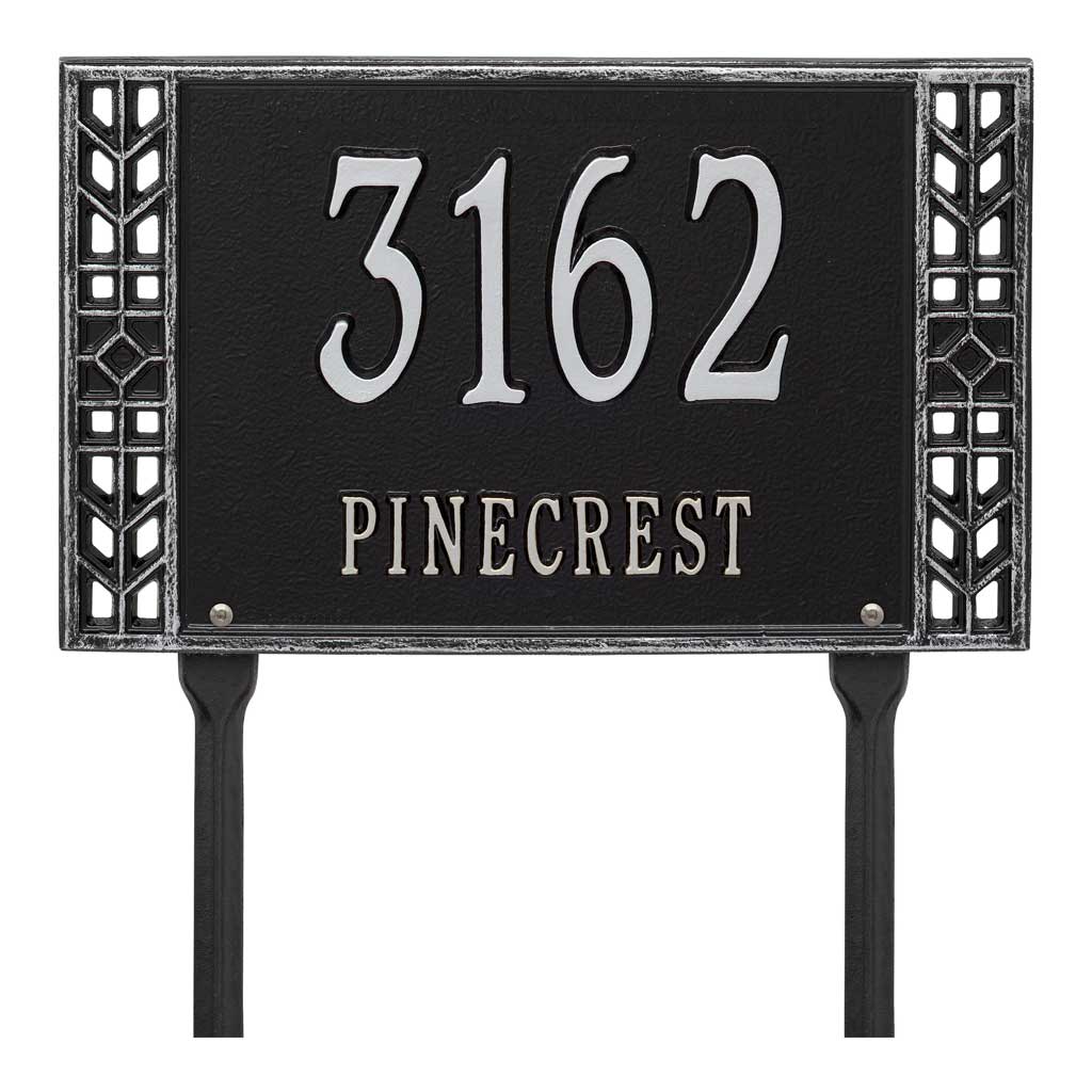 Mission Border Street Name Sign - Lawn Mount Address Plaque