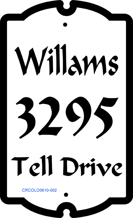 Colonial Style Home Address Plaque With 3 Lines