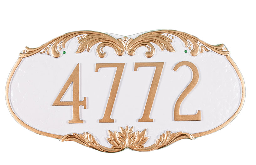 Address Number Plaque With Ornate Embellishments