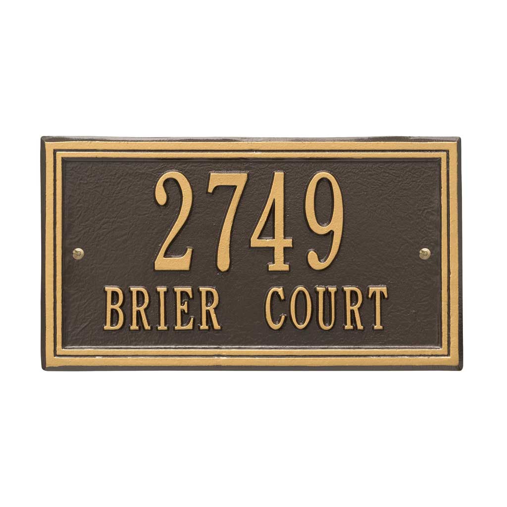 Large Aluminum Metal House Address Plaque - Choose Your Color