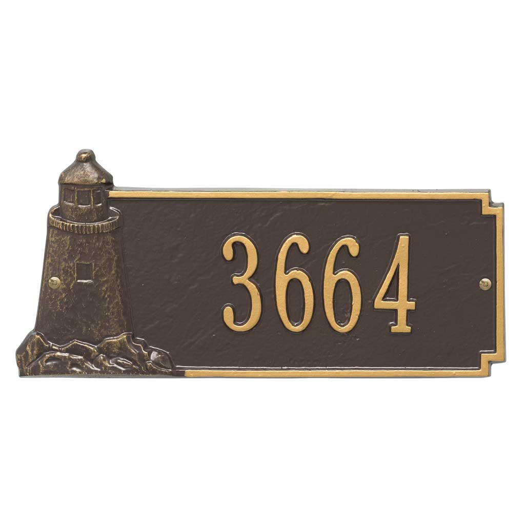 Lighthouse Address Sign - Custom House Number Plaque