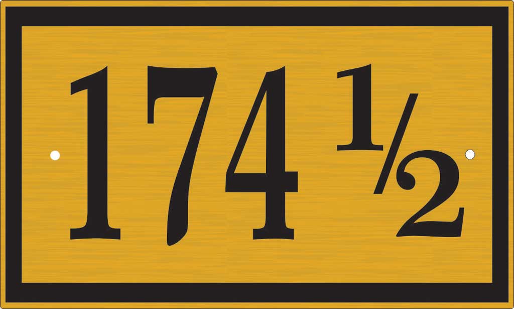 Rectangle House Number Sign with Half Number - 1/2 Number Plaque