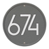 Round Address Plaque - Circular House Number Sign With Modern Font