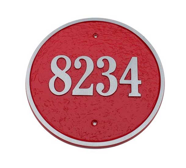 Round Cast Aluminum Address Plaque