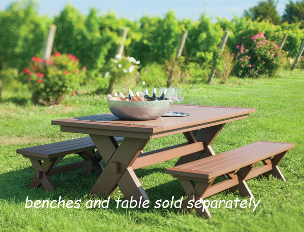 Seaside Casual Sonoma Gathering Table - Large Outdoor Picnic Table