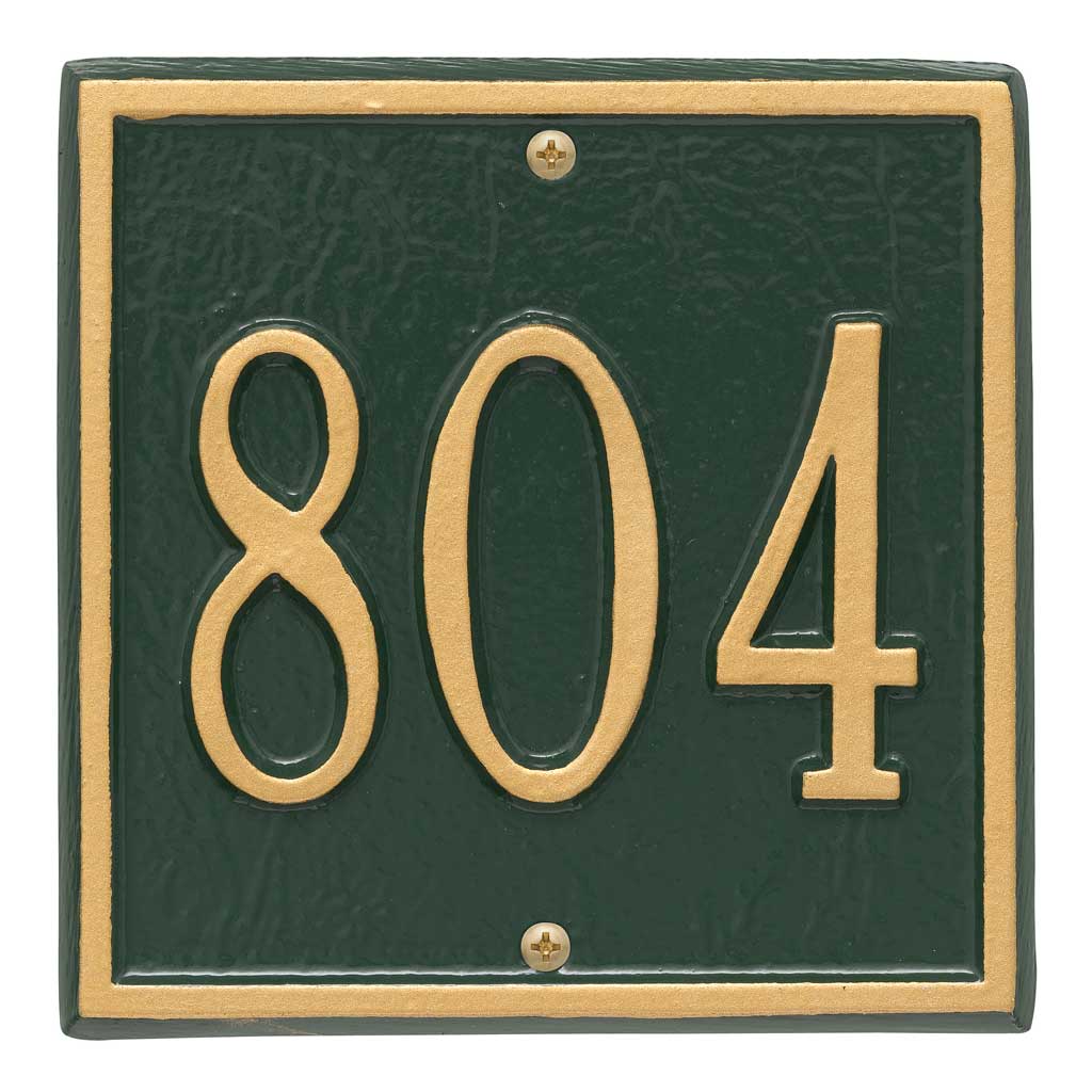 Small Square House Number Sign - Metal Address Plaque