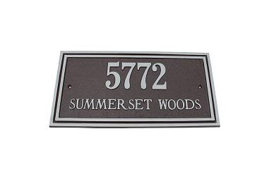 Solid Cast Brass Rectangle Address Sign
