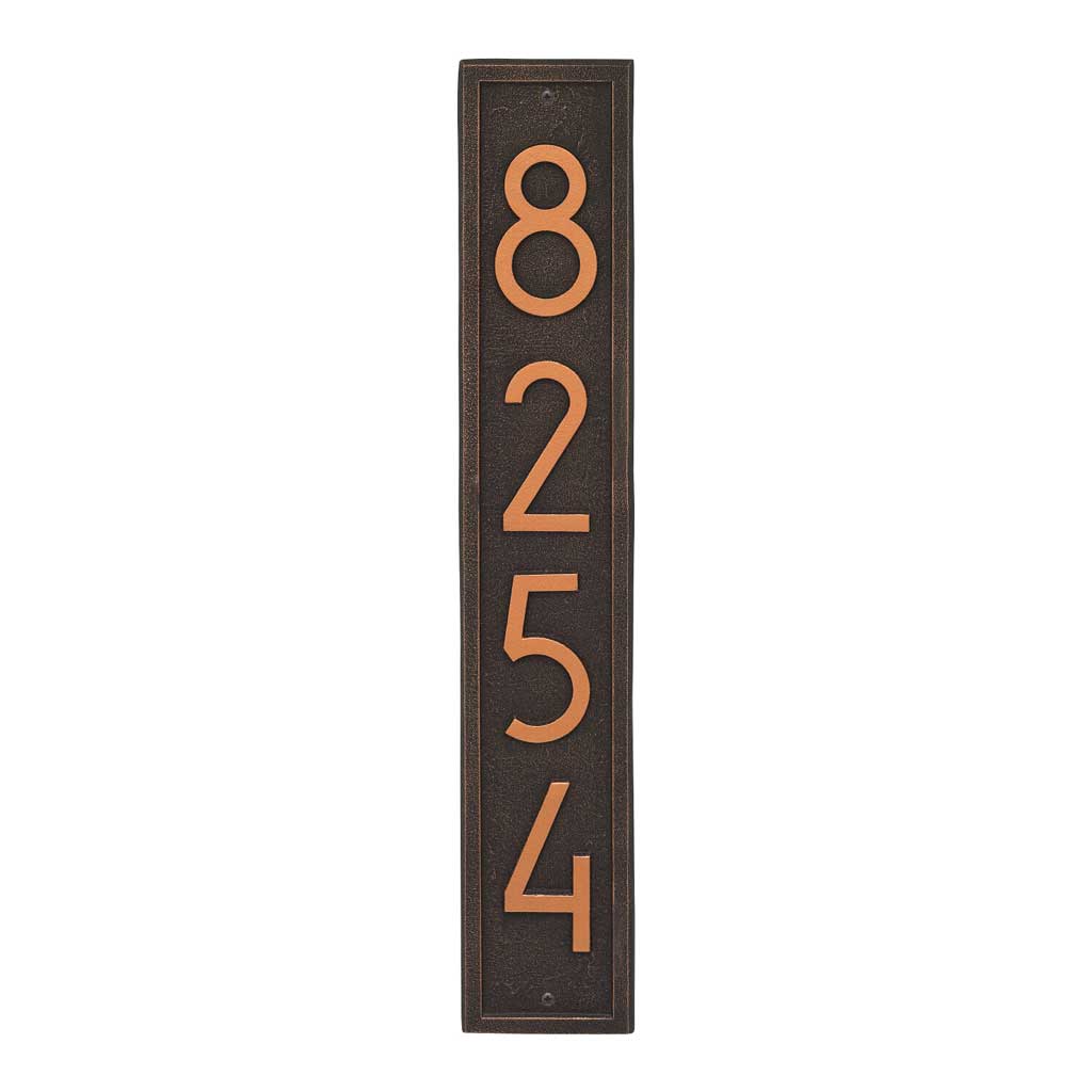 Vertical Modern Address Plaque - Contemporary House Number Sign With 4 ...