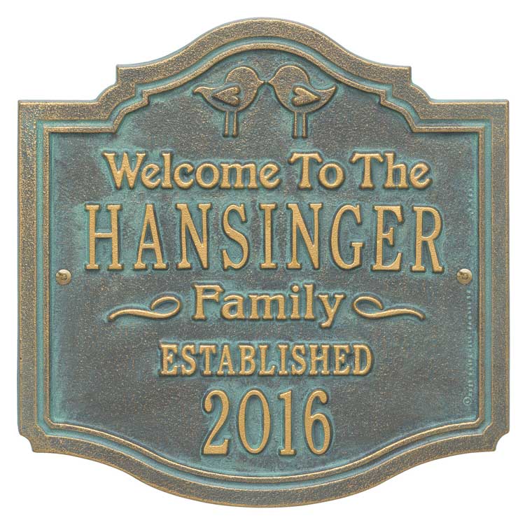 Welcome To The Family Established Date Sign with Kissing Birds ...