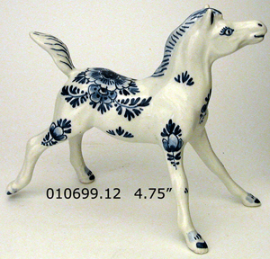 DeWit Handpainted Delft Horse Figurine 5" - Figurines and Planters