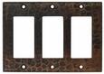 Triple Toggle - Hammered Copper Switchplate
