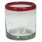 Large 24 oz. Red Rimmed Mexican Drink Glass - Set of 2