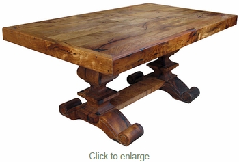 Scroll Foot Mesquite Dining Table