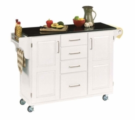 Kitchen Cart - Large Create-a-Cart with Granite Top in White - Home ...