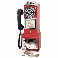 Retro Phone - 1950's Pay Phone - Red - Crosley - CR56-RE - Retro Phones