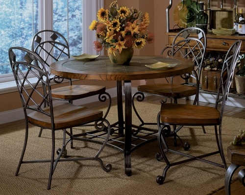 Riverside Harmony Round Dining Table Set with 4 Side Chairs - Riverside ...