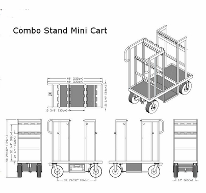 BackStage Equipment Combo Stand Mini Cart - BarnDoor