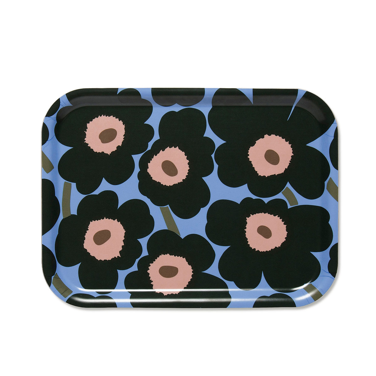 Marimekko Mini Unikko Blue / Peach Small Tray - Marimekko Serving Trays