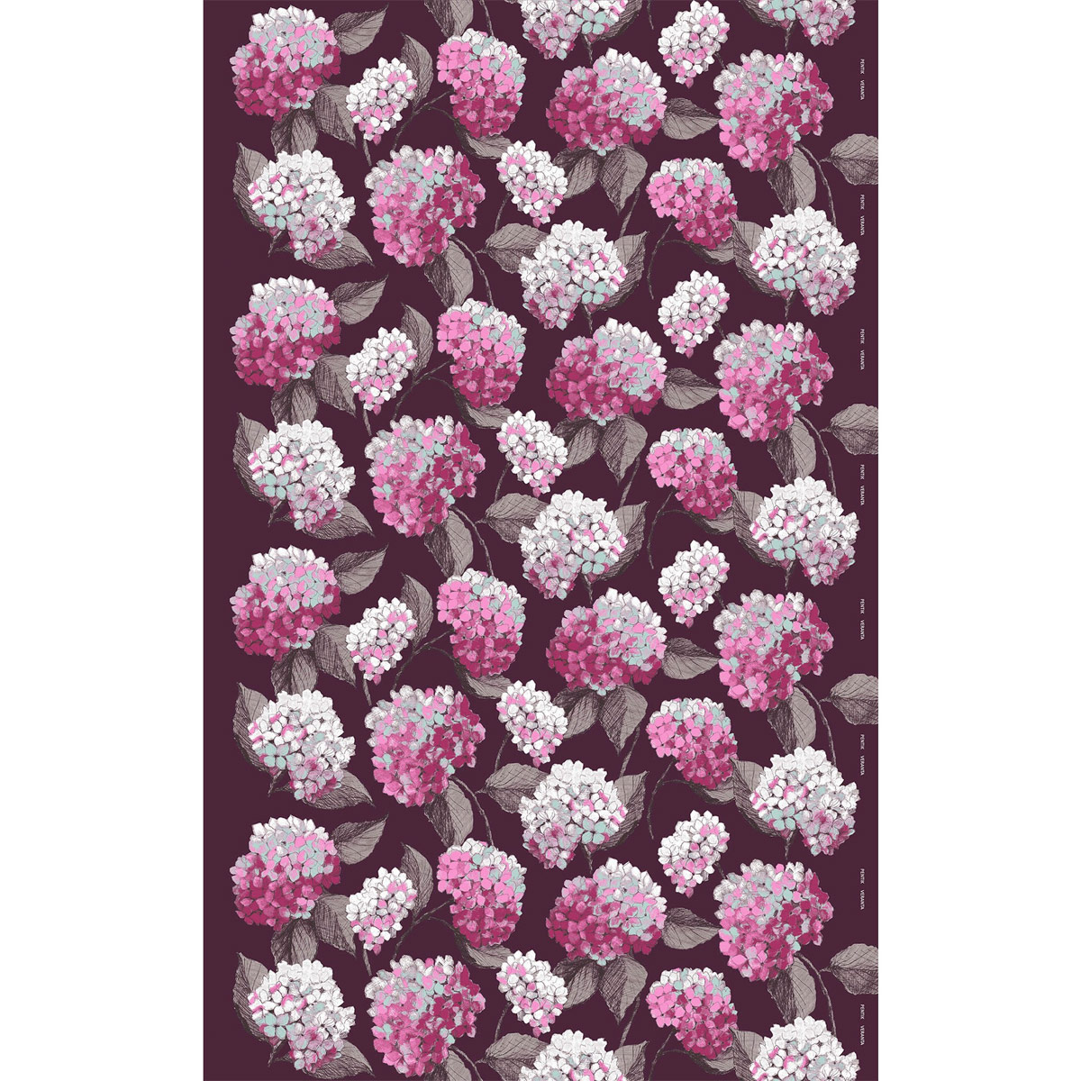 Pentik Hortensia Burgundy Fabric - Fabrics