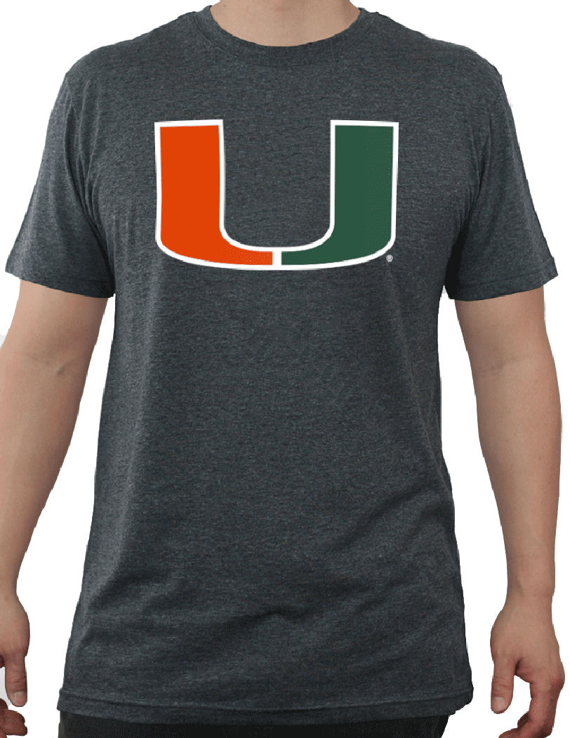 Miami Hurricanes Charcoal Slim Fit Secondary Team Logo T Shirt-Sale ...