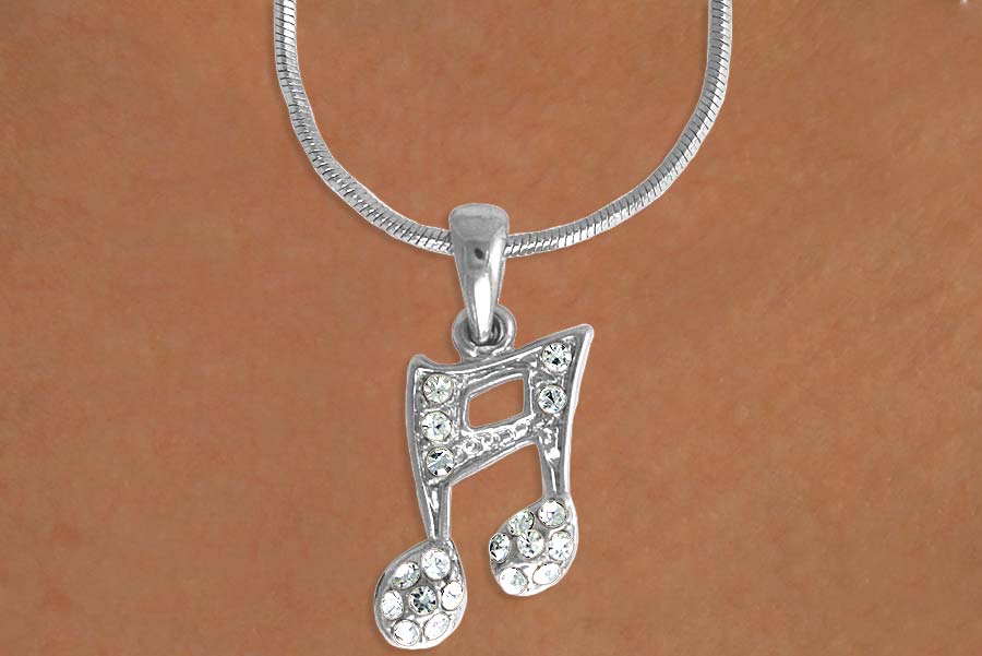 Genuine Austrian Crystal Musical "Sixteenth Note" Necklace