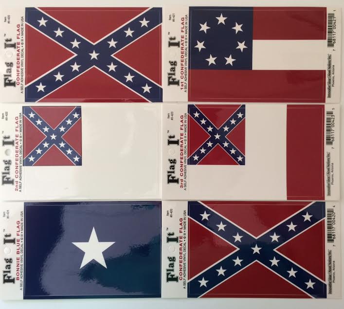 Historical Confederate Flag Set - Waterproof Decals - Flags of the ...