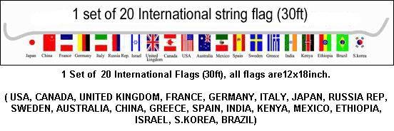 International Flag Streamers - 30 String - Flag Streamers, String ...