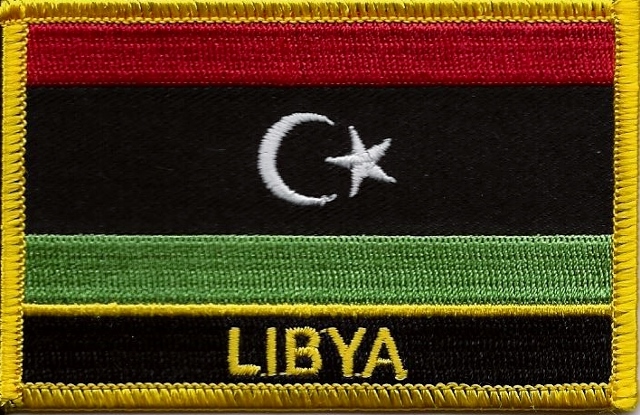 High Quality 3.5 x 2.5 Inch Rectangle Libya Flag with Name Embroidered Cloth Sew on Iron on ...