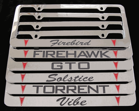Pontiac logo license plate frame